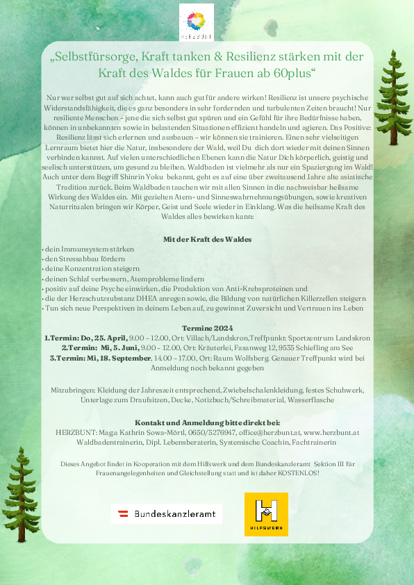 Selbstfürsorge, Kraft tranken & Resilienz stärken mit der Kraft des Waldes Selbstfürsorge, Kraft tranken & Resilienz stärken mit der Kraft des Waldes